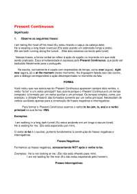 Present Continuous - Docsity