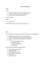 Lab Study Guide for Final - Organic Chemistry Laboratory | CHEM 2545 ...