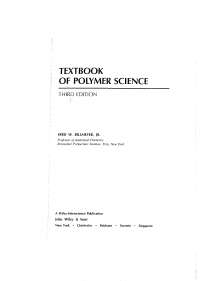 Textbook of polymer science - polimerização - Docsity