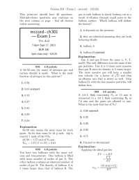Principles of Biochemistry I - Exam 1 with Answers | CH 301 - Docsity