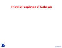 Thermal Properties of Materials - Solid State Physics - Lecture Slides - Docsity