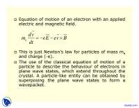 Electrical Conductivity - Solid State Physics - Lecture Slides - Docsity