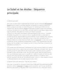 Notes sur le soleil et les étoiles: la séquence principale - Docsity
