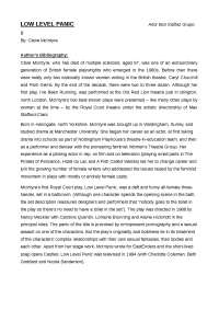 Low Level Panic Review - Apuntes de Teatro - Docsity