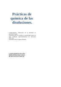 Practicas quimica de las disoluciones - Ejercicios de Física - Docsity