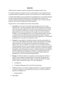TRADITIO Traditio equivale a entrega y equivale a transmisión de la ...