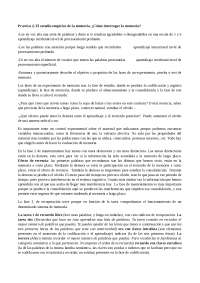 Practicas memoria - Ejercicios de Psicología del Aprendizaje - Docsity