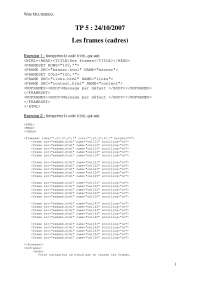 Exercices sur les frames | Exercices Application informatique | Docsity