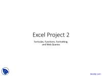 Formulas, and Functions - Microsoft Office - Lecture Slides - Docsity