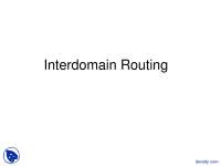 Interdomain Routing - Networking - Lecture Slides - Docsity