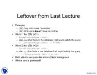 Quantifiers - Introduction to Formal Semantics - Lecture Slides - Docsity