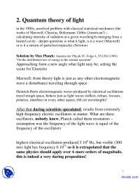Quantum Theory of Light - Introduction to Modern Physics - Lecture ...