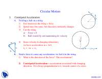 Circular Motion - Principle of Physics - Lecture Slides - Docsity