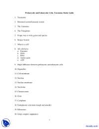 Prokaryotic and Eukaryoticd - Microbiology - Study Guide - Docsity