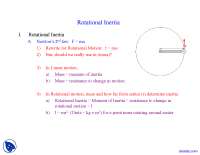Rotational Inertia - Principle of Physics - Lecture Slides | Slides Physics - Docsity