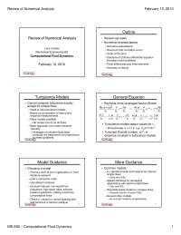 Numerical Analysis - Computational Fluid Dynamics - Lecture Slides - Docsity