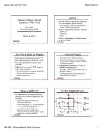 Stokes Equation, Staggered Grid - Computational Fluid Dynamics - Lecture Slides - Docsity