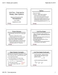 Steady Open Systems - Thermodynamics - Lecture Slides - Docsity