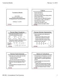Turbulence Models - Computational Fluid Dynamics - Lecture Slides - Docsity