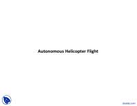 Autonomous Helicopter Flight - Advanced Robotics - Lecture Slides - Docsity