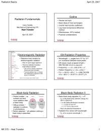 Radiation Basics - Heat Transfer - Lecture Slides - Docsity