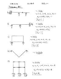 Introduction to Structural Analysis - Homework 4 with Solutions | CE 305 - Docsity