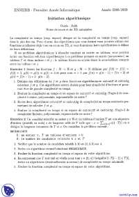 Exercices sur l'initiation algorithmique - 7 | Exercices Informations et informatique | Docsity