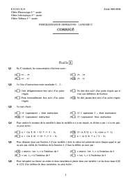 Exercices sur la programmation impérative - langage C - correction - Docsity