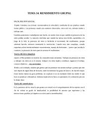TEMA 14. RENDIMIENTO GRUPAL - Apuntes de Psicología - Docsity