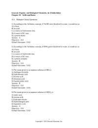 Acids and Bases - Multiple Choice Questions with Answers | CHEM 1152K ...