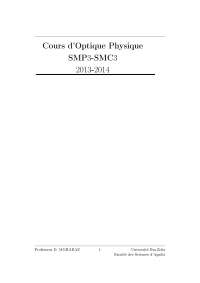 Notes sur l'optique physique - 1° partie - Docsity