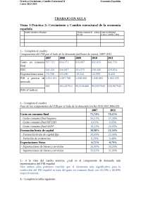 PRACTICA 2 ECO ESPAÑOLA - Ejercicios de Economía - Docsity