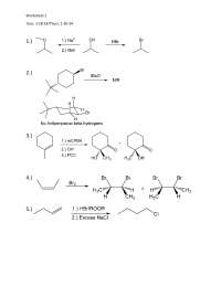 Worksheet 1 Answer Key - Organic Chemistry II | CHEM 241 - Docsity