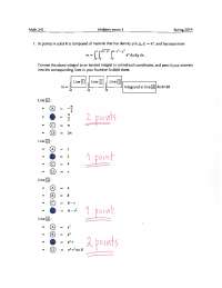 8 Solved Problems in Exam 3 on the Calculus lll | MATH 241 - Docsity