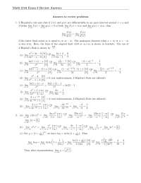 30 Problems on Calculus I - Exam 3 Review Solutions | MATH 2144 - Docsity