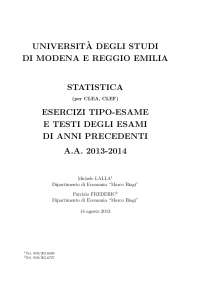 Esercizi tipo esame statistica - Docsity