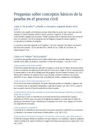 Preguntas sobre conceptos básicos de la prueba en el proceso civil - Exámenes de Derecho Civil ...