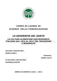 Geografia del gusto, tesi di Locati Andrea - Docsity