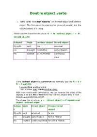 Double object verbs - Apuntes de Filología Francesa - Docsity