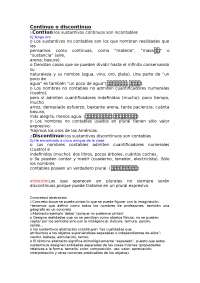 Continuo o discontinuo Contiuo :los sustantivos continuos son ...