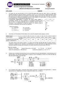 Examen Lineas eléctricas de Alta tension - Exámenes de Ingenieria Eléctrica - Docsity