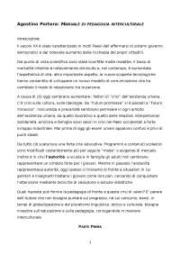 Manuale Portera Agostino- Pedagogia interculturale - riassunto manuale ...