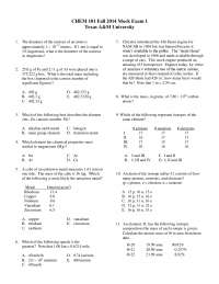 Fundamentals in Chemistry I, Final Exam and Cheat Sheet | CHEM 101 ...