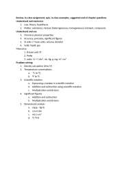 Study Guide Exam 1 - Introduction to Chemistry | CHEM 101 - Docsity