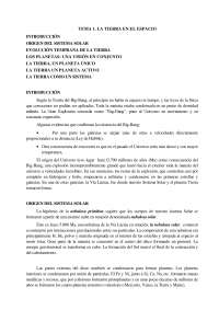TEMA 1. LA TIERRA EN EL ESPACIO INTRODUCCIÓN ORIGEN DEL SISTEMA S ...