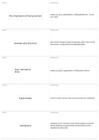 Midterm Review part 3 | THEA 1000 - Intro To Theatre - Docsity