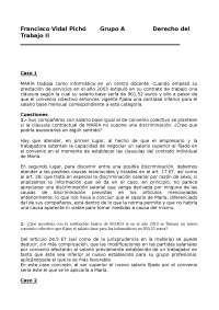Practicas Trabajo II - Ejercicios de Derecho Laboral - Docsity