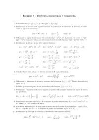 Esercizi di matematica - Derivate, monotonia e convessità - Docsity