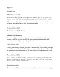 List of important Court Cases - American Government | POLS 1101 - Docsity
