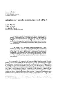 EPQ-R Eysenck - Apuntes de Psicología - Docsity